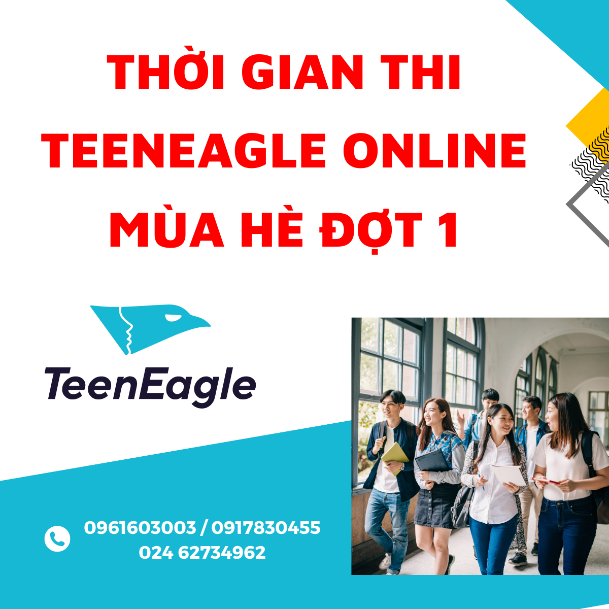 [Teenagle] Thông báo thời gian thi Vòng Online đợt 1 - Kỳ thi Olympic Anh ngữ quốc tế Teeneagle ...