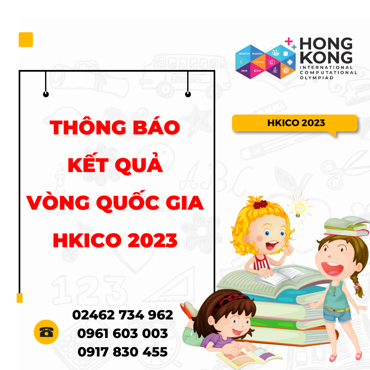 [HKICO 2023] THÔNG BÁO KẾT QUẢ VÒNG QUỐC GIA VÀ THÔNG TIN VÒNG QUỐC TẾ ...